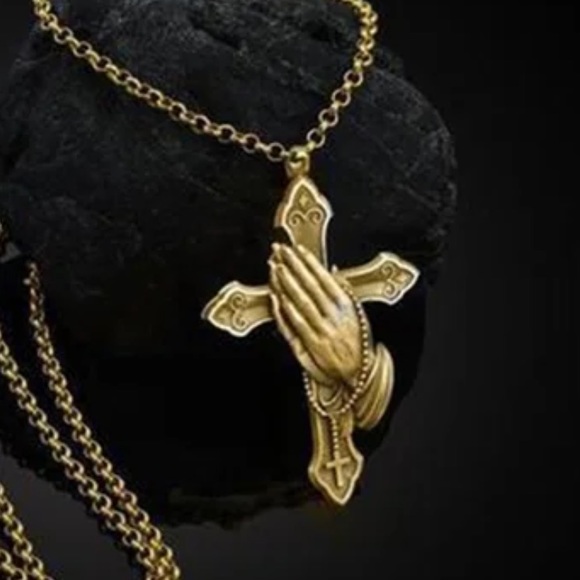 Jewelry | Jesus Praying Hands Cross Necklace | Poshmark